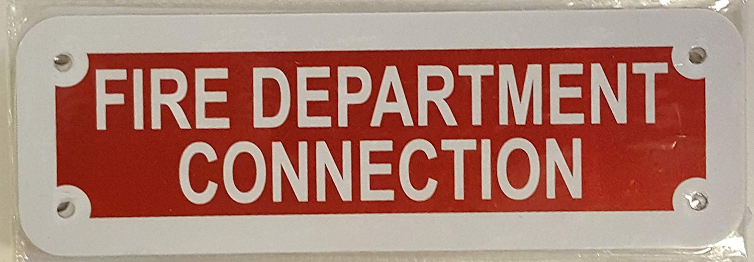 FIRE DEPARTMENT CONNECTION SIGN (RED REFLECTIVE , ALUMINIUM 2X6 ...