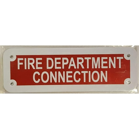 FIRE DEPARTMENT CONNECTION SIGN (RED REFLECTIVE , ALUMINIUM 2X6 ...