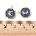304 Stainless Steel Enamel Charms Flat Round Charm Ion Plating(IP) Real ...