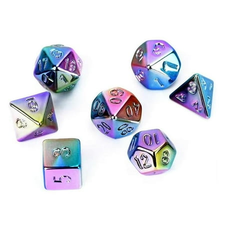 Multi-sided Metal Dice Portable Rainbow Color Evening Party Game Dice ...