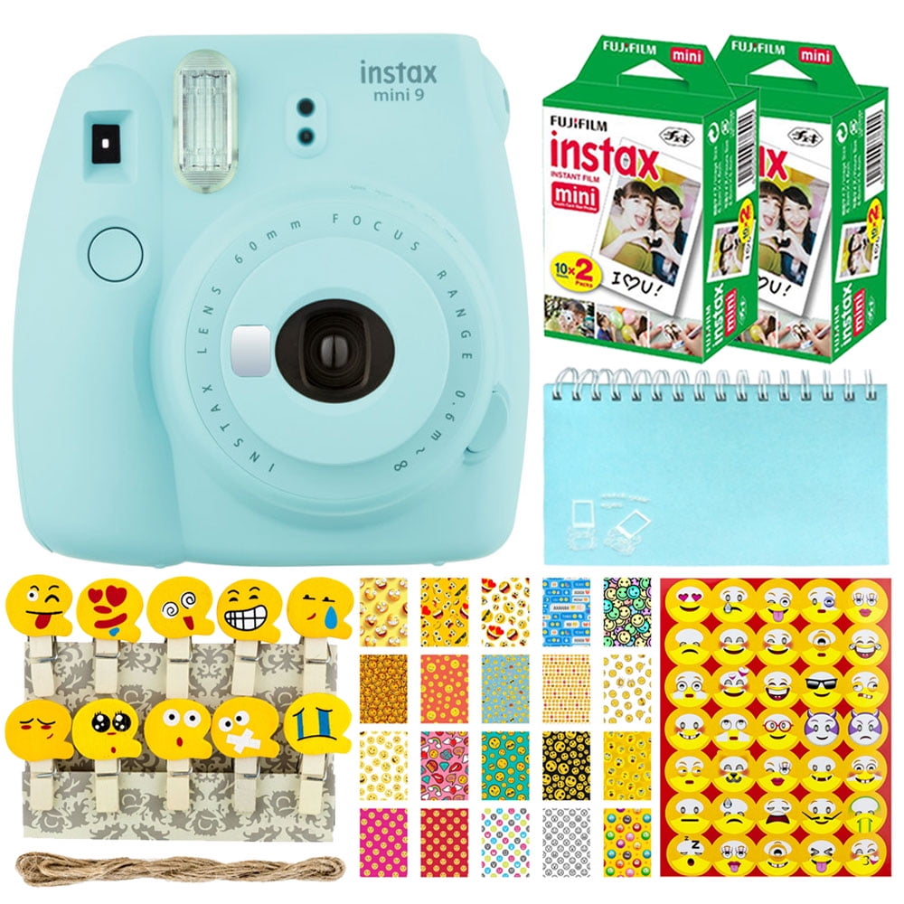 Fujifilm Instax Mini 9 Instant Camera (Ice Blue) + Fujifilm Instax Mini ...
