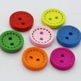 Baluue 100pcs Round Painting Button Wood for Sewing Craft Projects ...