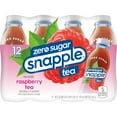 Snapple Zero Sugar Raspberry Tea, Low Calorie, 16 fl oz, 12 Bottles ...
