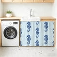 Blue Seahorse Cabinet Curtains for Kitchen 11"W x 13"L, Watercolor ...