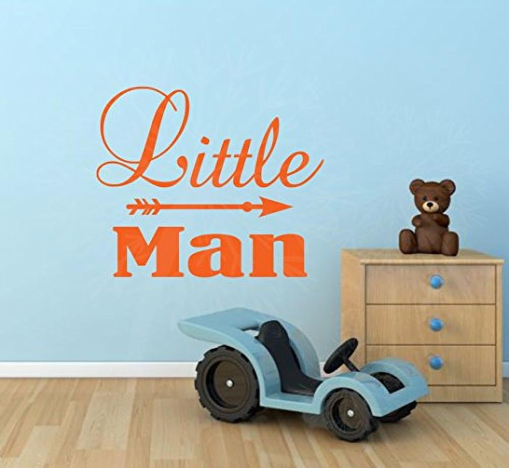 Little Man Vinyl Decals Nursery Décor Boys Room Stickers, Orange, 28x23 ...