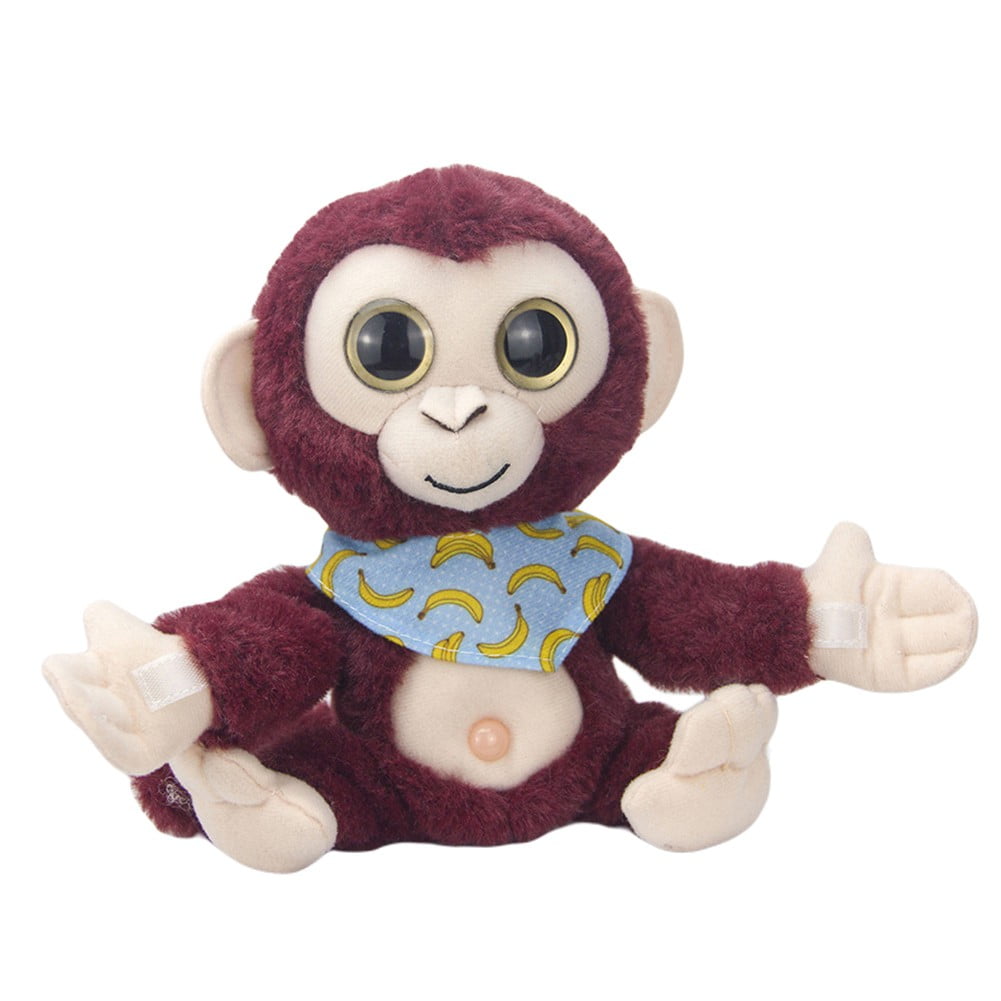 Maxcozy Talking Monkey Plush Toys, Interactive Stuffed Plush Animal ...