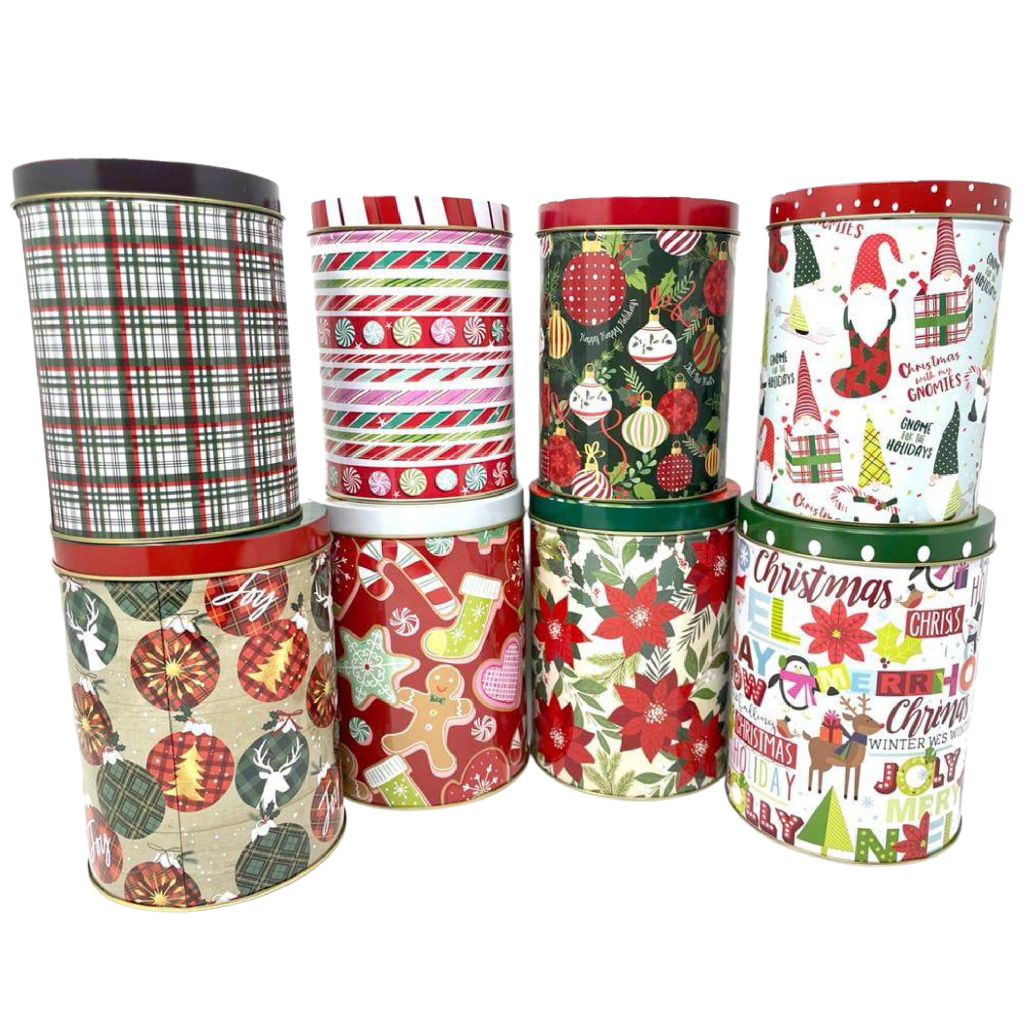 Round Christmas Tins with Lids for Food, Candy, Cake, Cookies ...