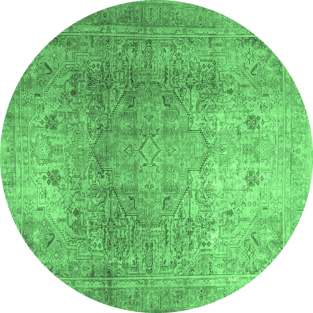 Ahgly Company Indoor Round Persian Emerald Green Traditional Area Rugs ...