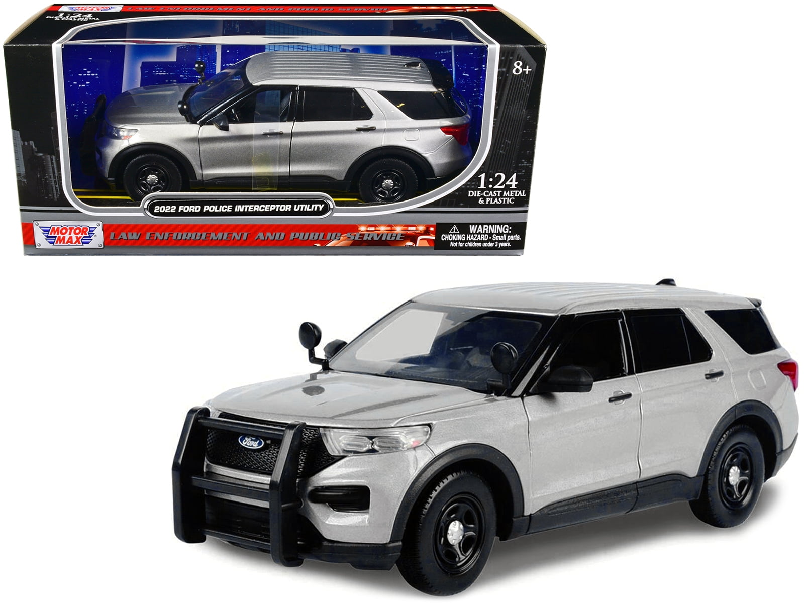 2022 Ford Police Interceptor Utility Unmarked Slick-Top Silver 1/24 ...