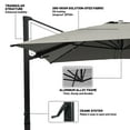 Boyel Living 10 x 13 FT Cantilever Outdoor Patio Umbrella - w/Base, 360 ...