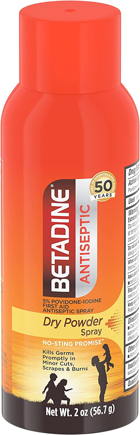Buy Betadine Antiseptic Dry Powder Spray, No Mess, No Drip, No Sting ...