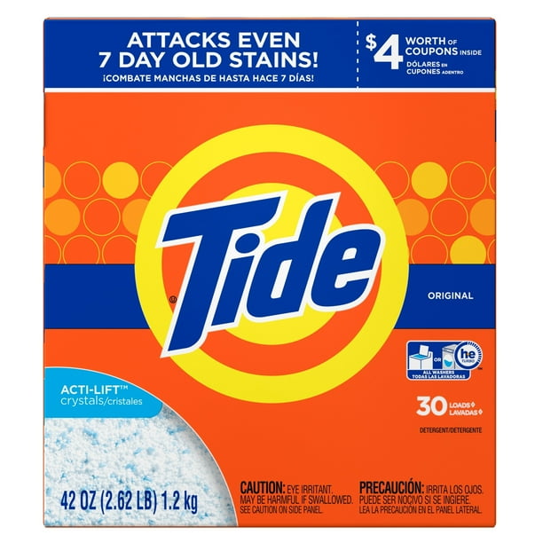 Tide Original HE Turbo Powder Laundry Detergent, 30 Loads, 42 Oz ...