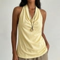 Breezora Women's Summer Draped Neck V Neck Backless Top Loose Fit ...