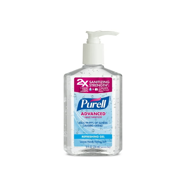 (Pack of 2) PURELL Advanced Hand Sanitizer Refreshing Gel, 8 Oz Pump ...