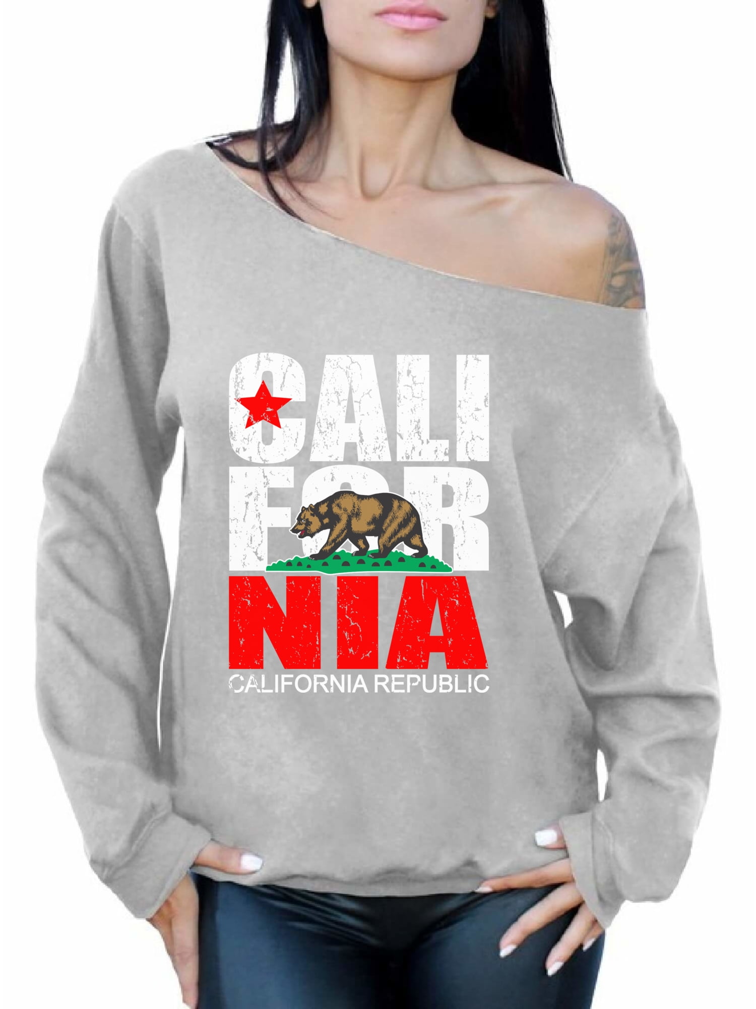 Awkward Styles California Republic Off Shoulder Sweatshirt California ...
