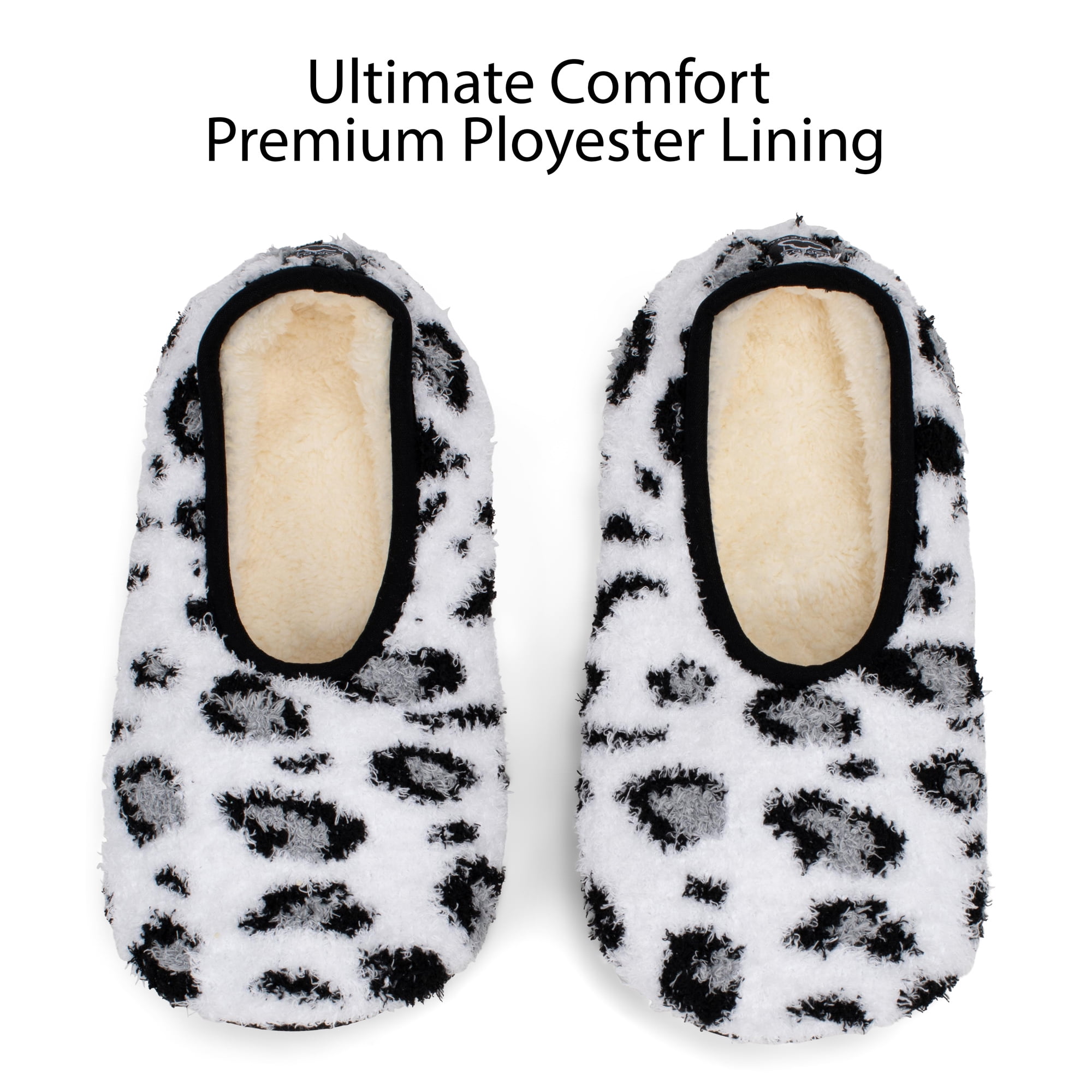 Super Soft Black and White Cheetah Large (9.5-11) Slip Resistant Women ...
