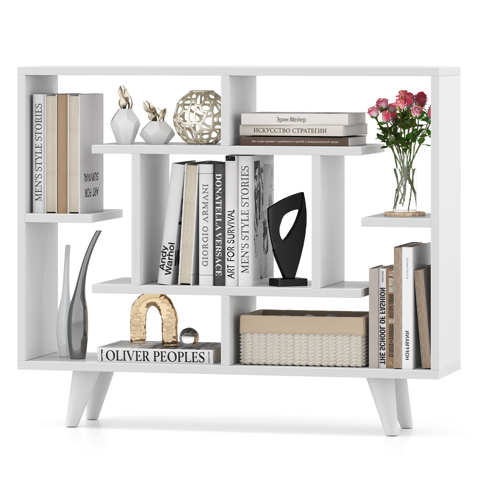 Click here for Gymax Bookshelf Geometric Bookcase W/ Anti-Tipping... prices