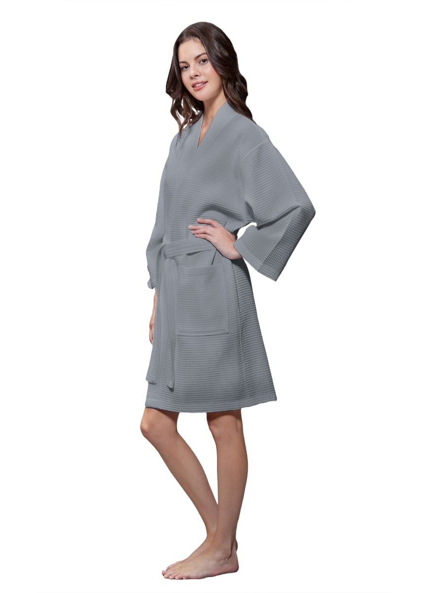 Lightweight Cotton Blend Women Waffle Kimono Spa Robe (Small/Medium ...