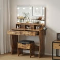 Veanerwood LED Large Bedroom Makeup Vanity Table Set with Lighted ...
