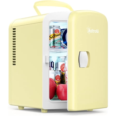 Mini Fridge, 4 Liter/6 Can AC/DC Portable Thermoelectric Cooler and ...