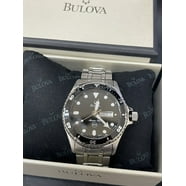 96B285 Men's Quartz Wrist Chronograph, Blue Dial, Silver-Tone, 44.5mm ...