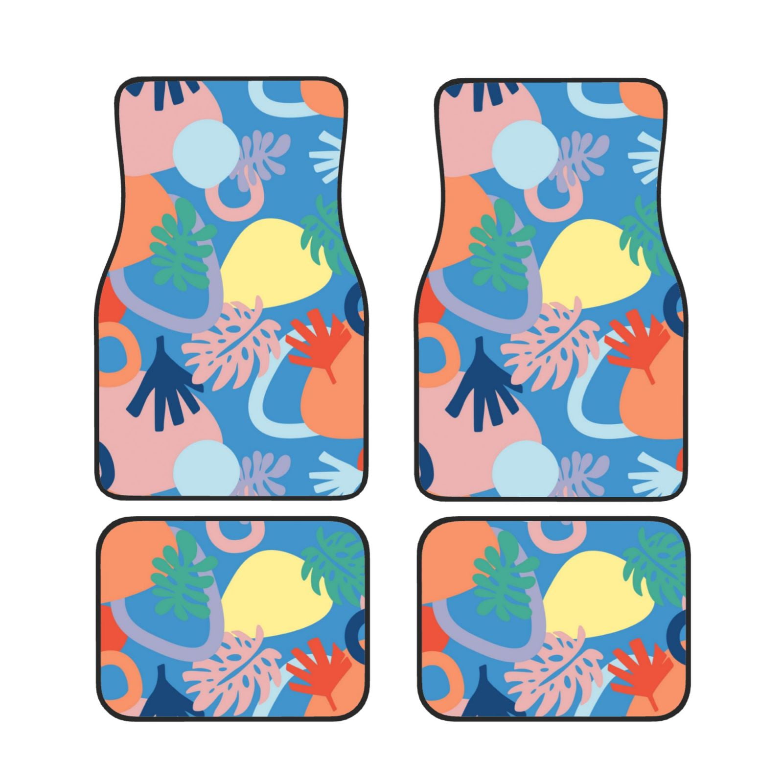 ZNDUO Waterproof Non-slip Car Floor Mats, Tropical Art Patterns Pattern ...