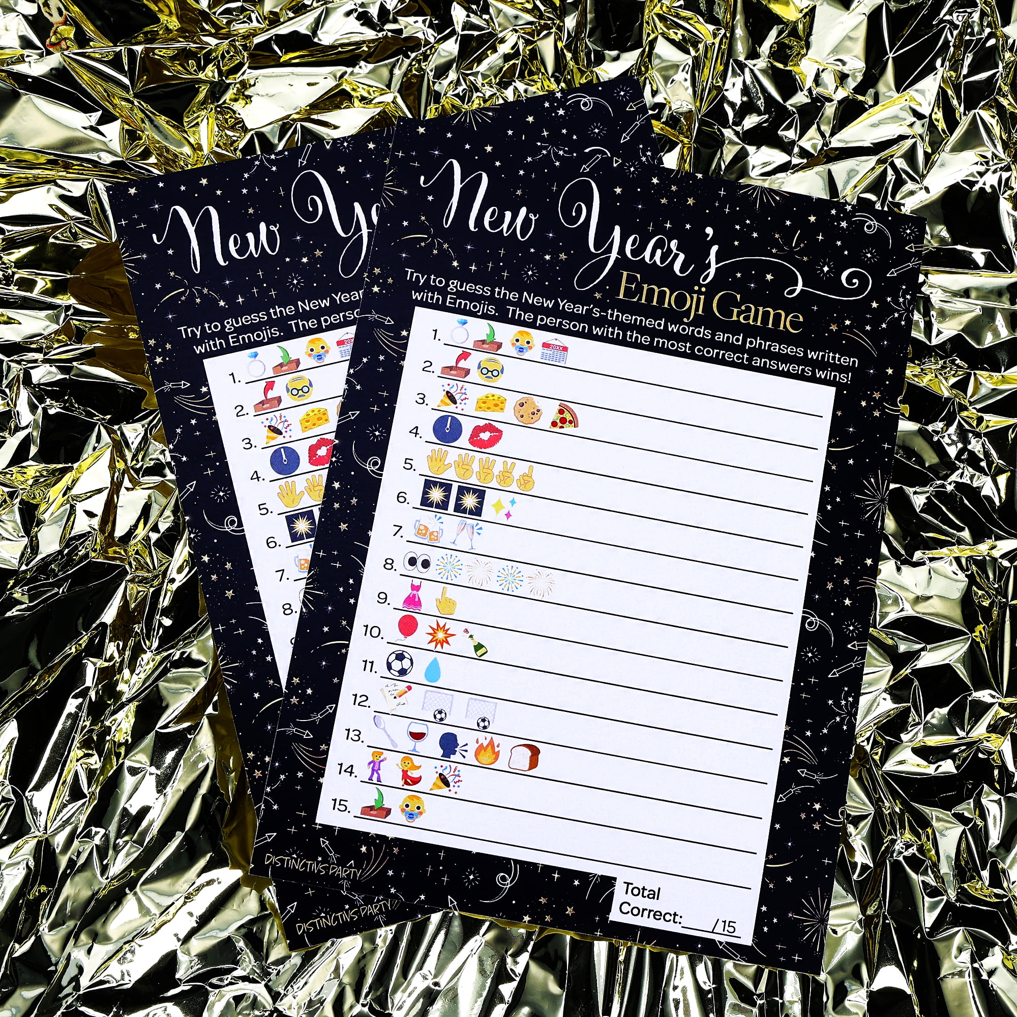 Buy Distinctivs New Year's Eve Emoji Party Game, 25 Game Cards Online ...