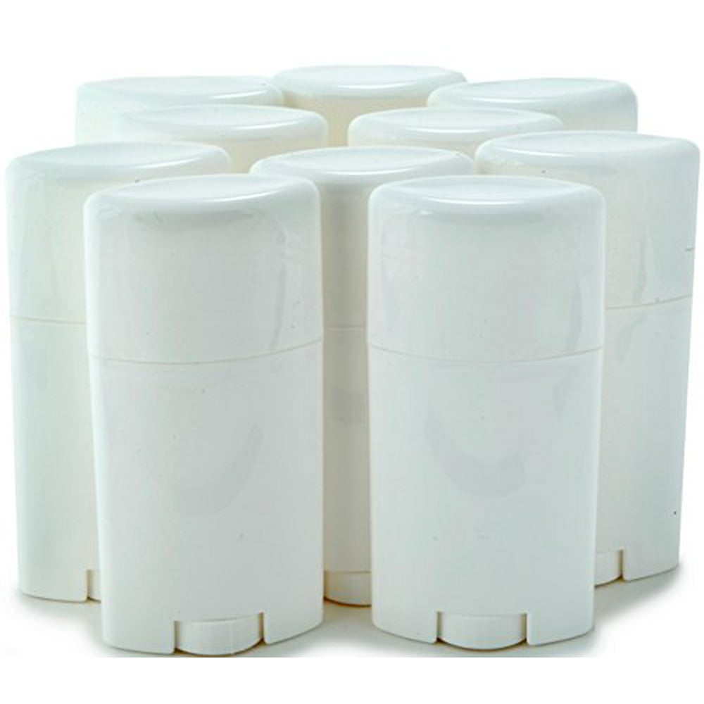 Vivaplex 10 White Empty 2.5 oz Deodorant Containers with Caps - Walmart ...