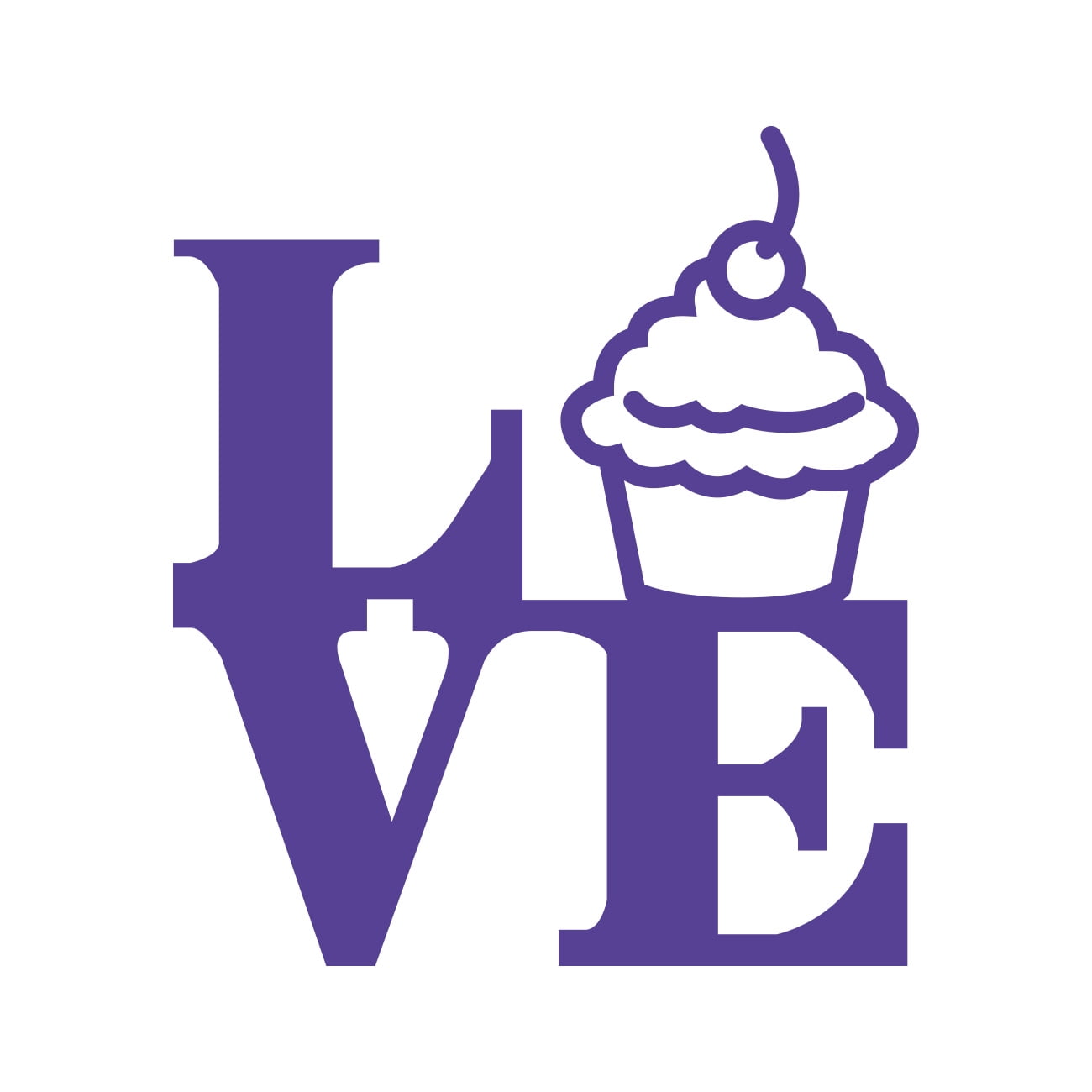 Cupcake Love Sticker Decal Die Cut - Self Adhesive Vinyl - Weatherproof ...