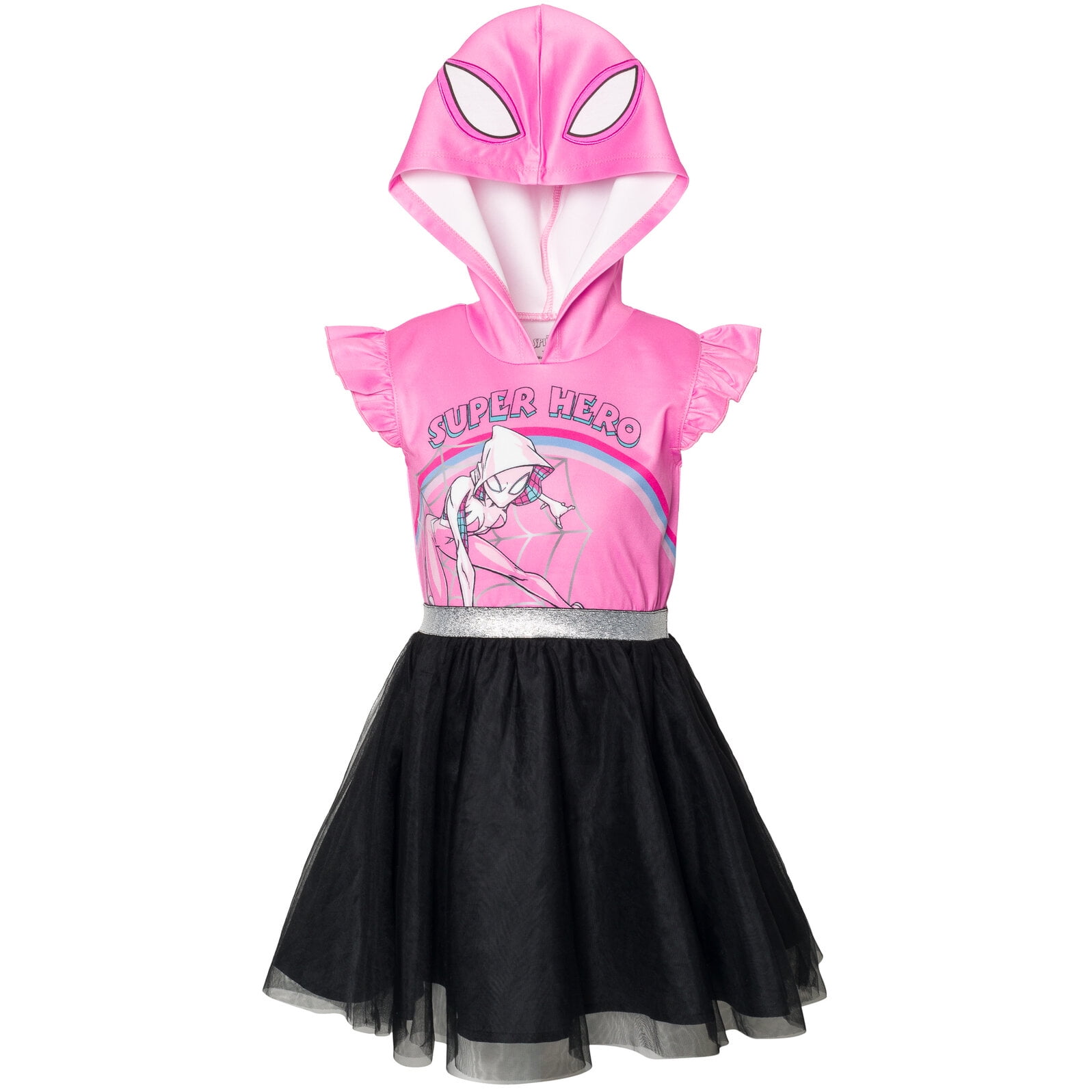Marvel Spider-Man Spider-Gwen Ghost Spider Little Girls Mesh Cosplay ...