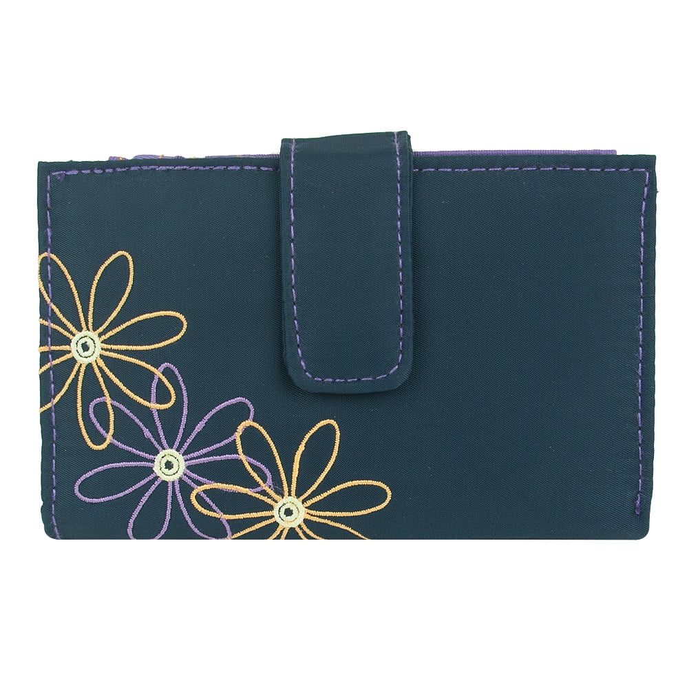 Travelon RFID Blocking Daisy Women's Trifold Wallet Navy - Walmart.com
