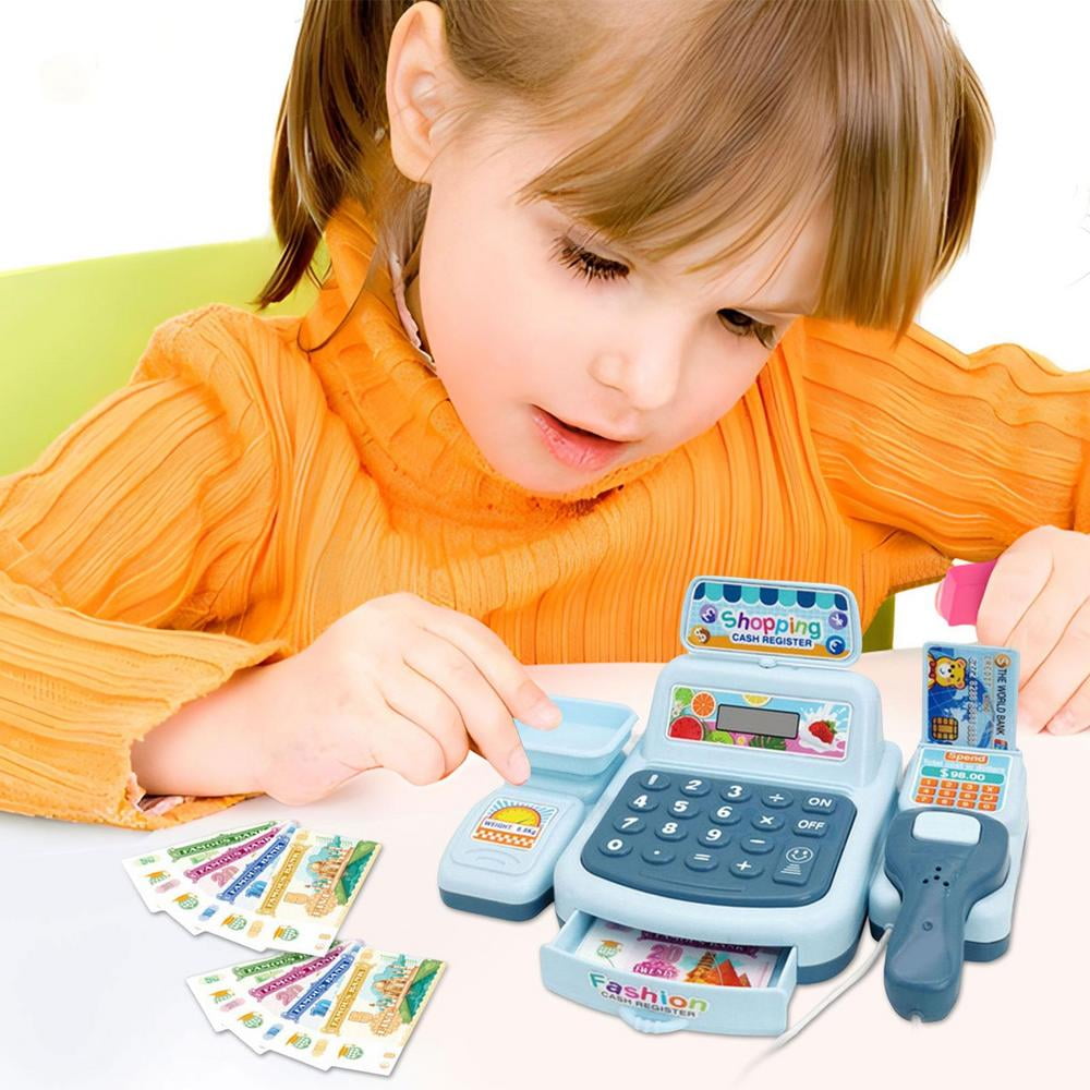 Buy Peitten Kids Cash Register Toy Grocery Store Scanner Pretend Play ...