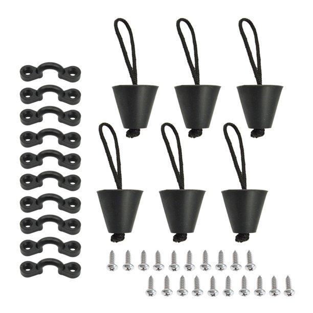 Kayak Scupper Plug Kit Universal With Pad Eyes Screws Drain Holes ...