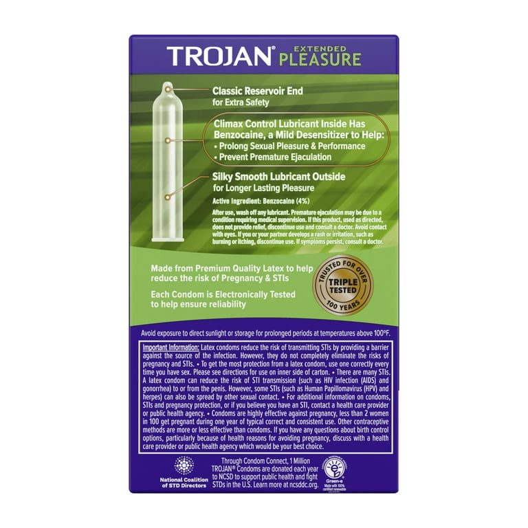Trojan condoms extended pleasure store