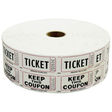 Indiana Ticket Company Raffle Tickets, (4 Rolls of 2000 Double Tickets ...