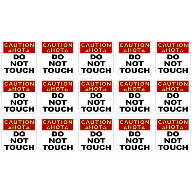 StickerTalk Caution Hot Do Not Touch Vinyl Stickers, 1 sheet of 15 ...