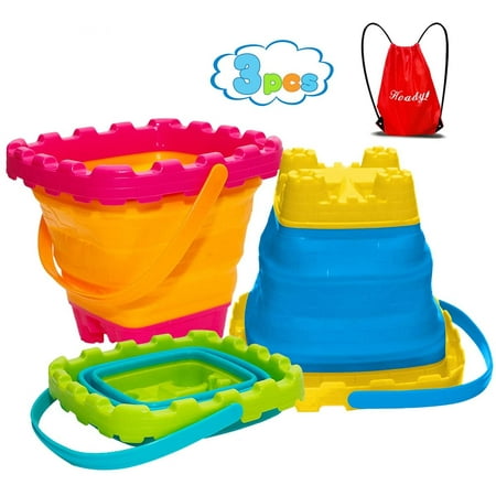 Collapsible Buckets,Collapsible Pail,Sand Buckets for Kids,Foldable ...