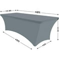 Eurmax 6Ft Rectangular Fitted Spandex Tablecloths Table Covers (Silver ...