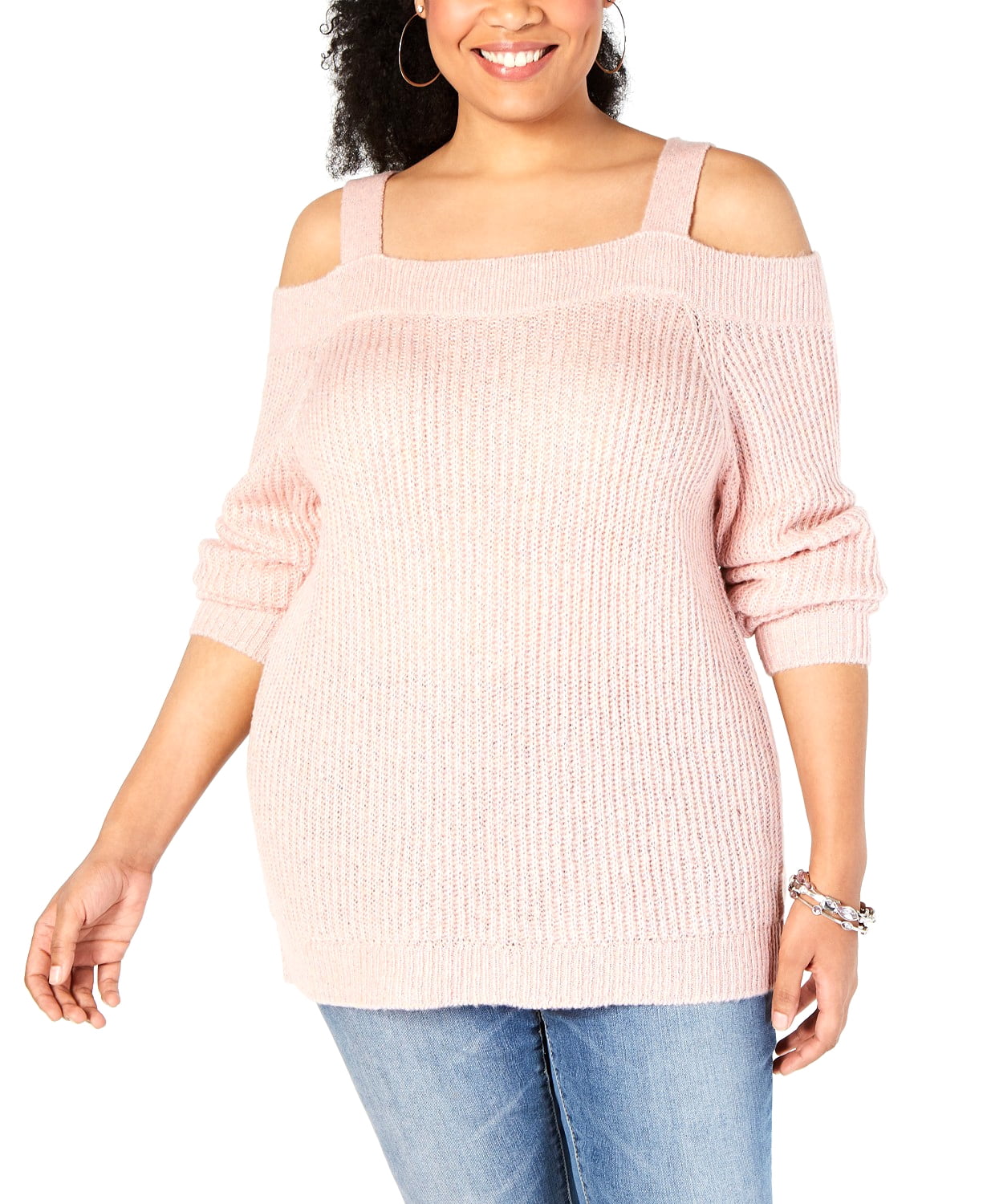 Inc Inc Plus Size Cold Shoulder Sweater Pink Size 1x Plus