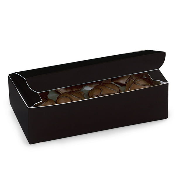 Pack Of 10, Black Candy Boxes 1 Lb 7 X 3.5 X 2" 1 Pc Candy Boxes Made ...