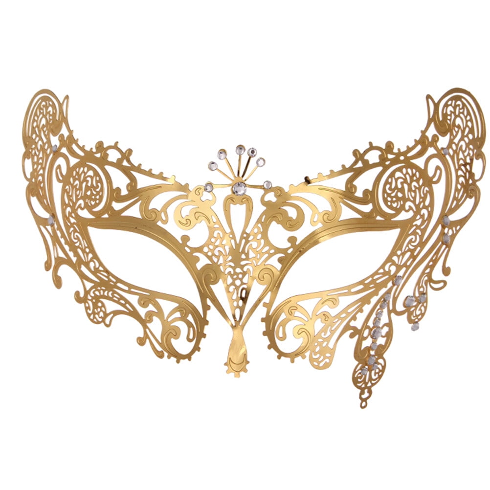 Fashion Venice Half Mask Máscara de metal con diamantes de imitación ...