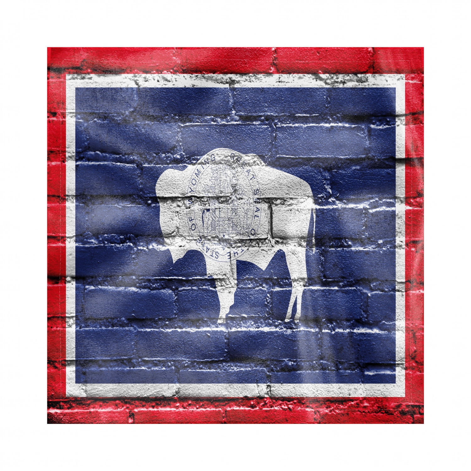 Wyoming Decorative Satin Napkins Set of 4, Flag of Equality State with ...