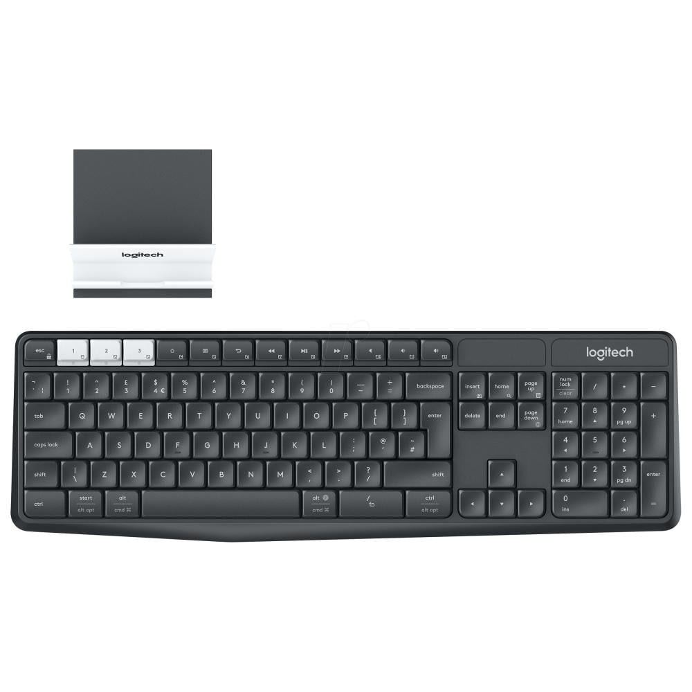 Logitech - Wireless Keyboard - Spanish - Black - K375s Multi Device ...