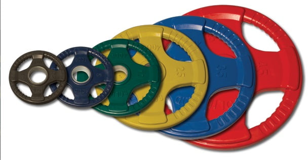 Body-Solid Colored Rubber Olympic Weights 455 lbs ORCT455 Plates Only ...