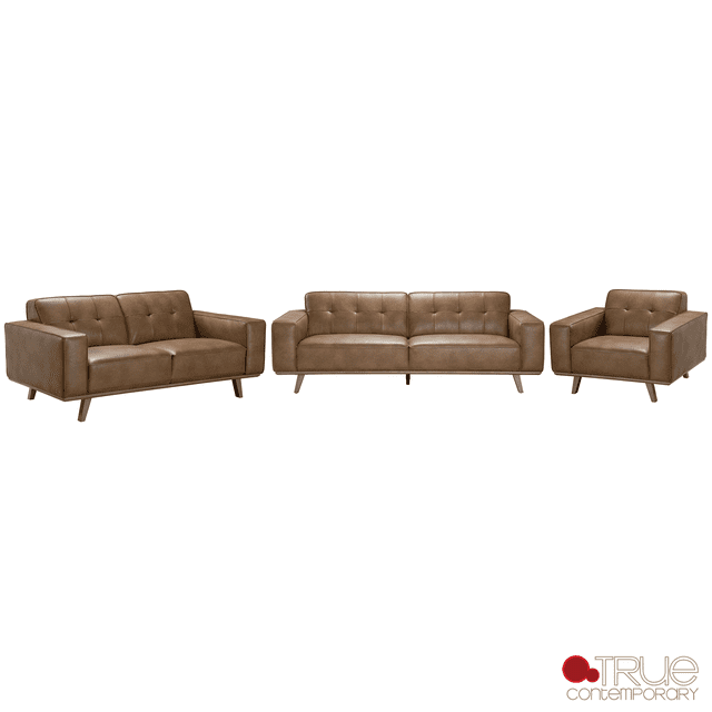 True Contemporary Sterling 3 Piece Tufted Sofa, Loveseat, and Chair Set ...