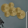 Wirlsweal Wall Hanging Creative Exquisite Golden Metal Round Wall Disc ...