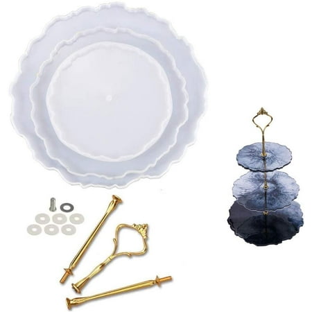 3-Tier Cupcake Stand Resin Mold, HTWW 3 Layers Molds for Resin, Epoxy ...