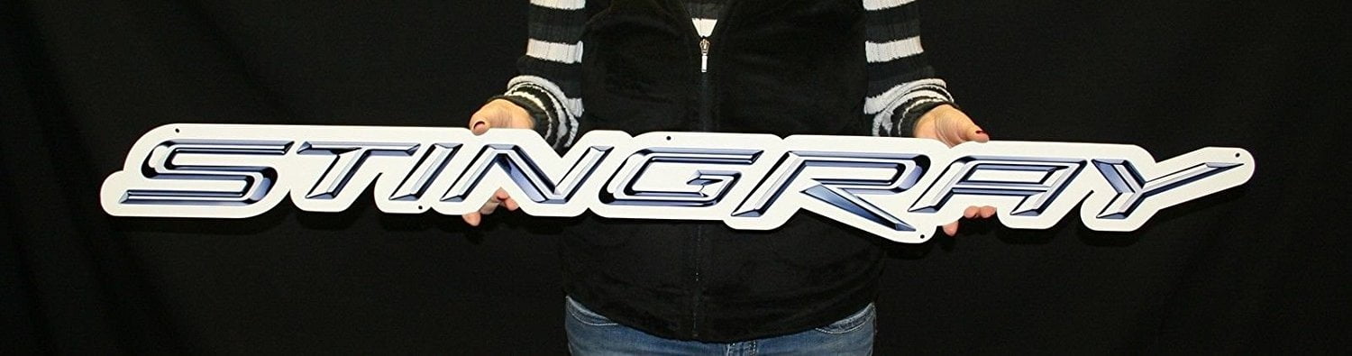 C7 Corvette STINGRAY Script Metal Wall Hanging Sign : 50" x 4 ...