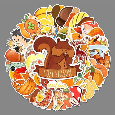 Fall Stickers 50Pcs Leaves Autumn Acorn Laptop Stickers Decals ...