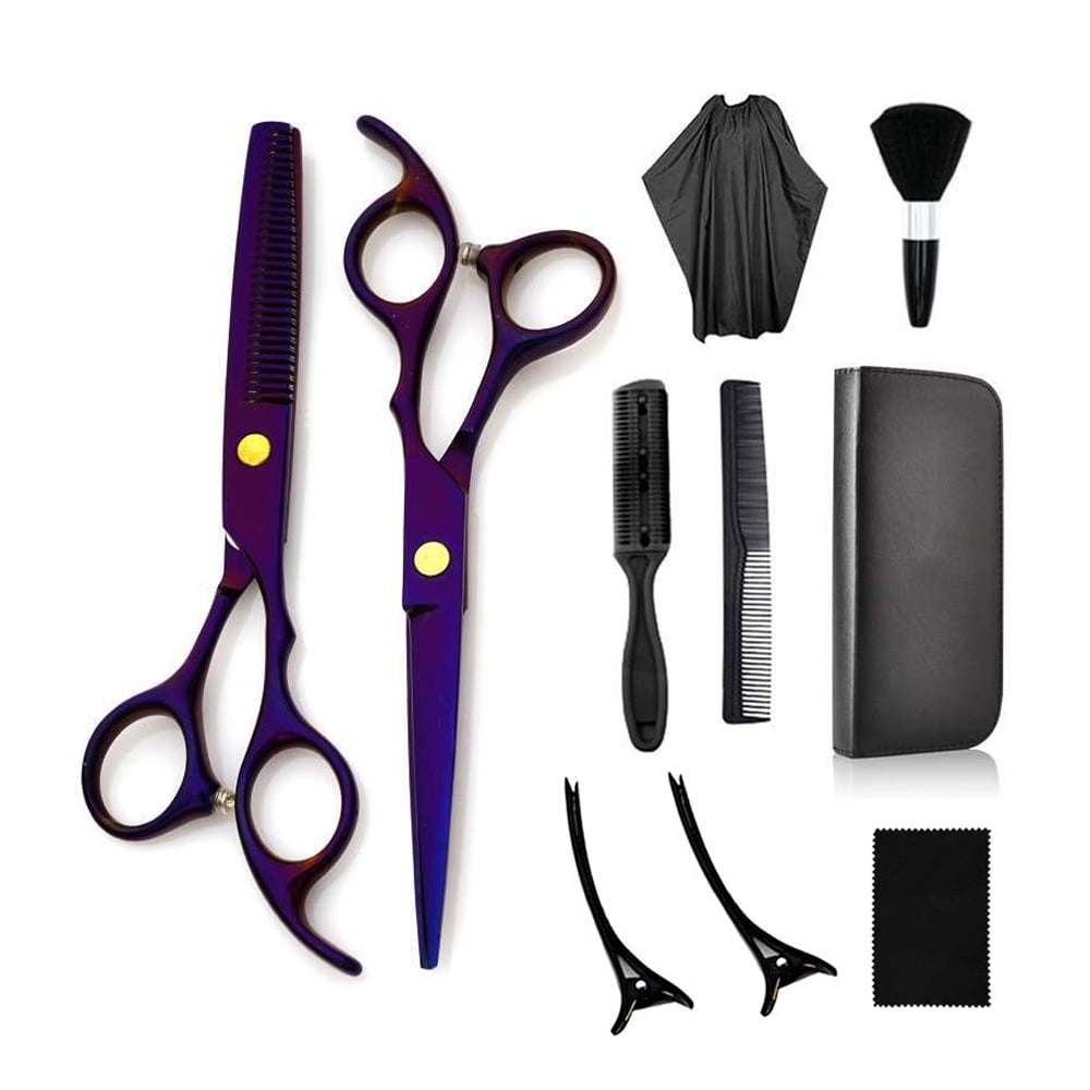 10 PCS Hair Cutting Scissors Set, Professional Haircut Scissors Kit for ...